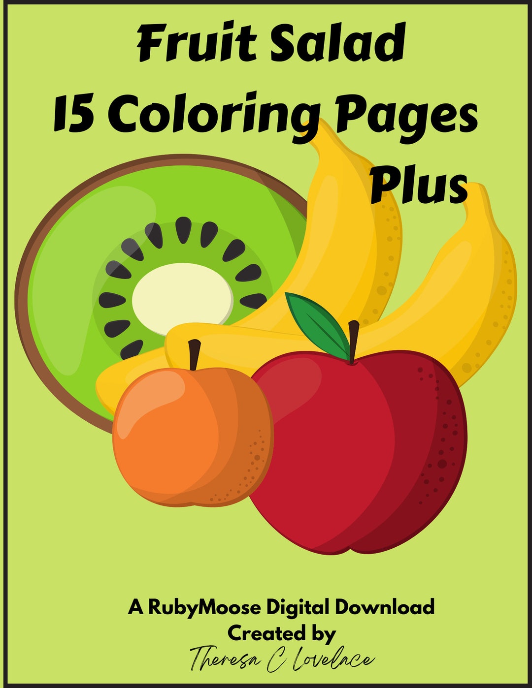 Fruit Salad, 15 Coloring Pages Plus/fruits to Color/fruit Salad/summer ...