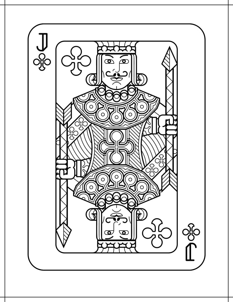 Face Cards: 13 Coloring Pages Plus, Face Cards to Color, Playing Cards ...