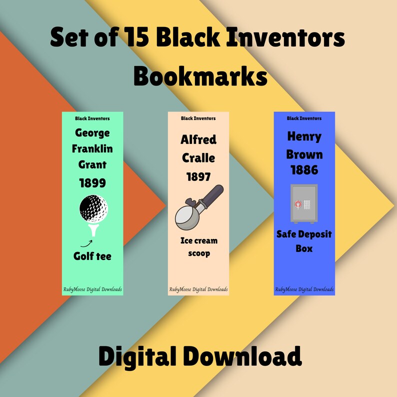 Set of 15 Black Inventors Bookmarks, Black Inventors Bookmarks ...