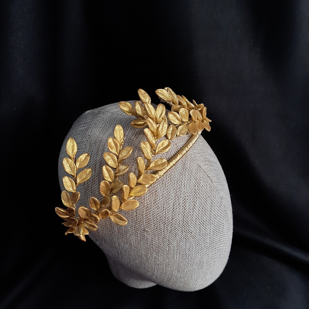 Helen Gold Tiara, Wedding Tiaras,gold Leaf Tiara,ancient Greek Tiara ...