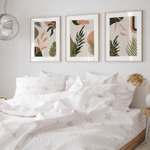Boho Botanical Print Set of 3, Printable Abstract Botanical Print ...