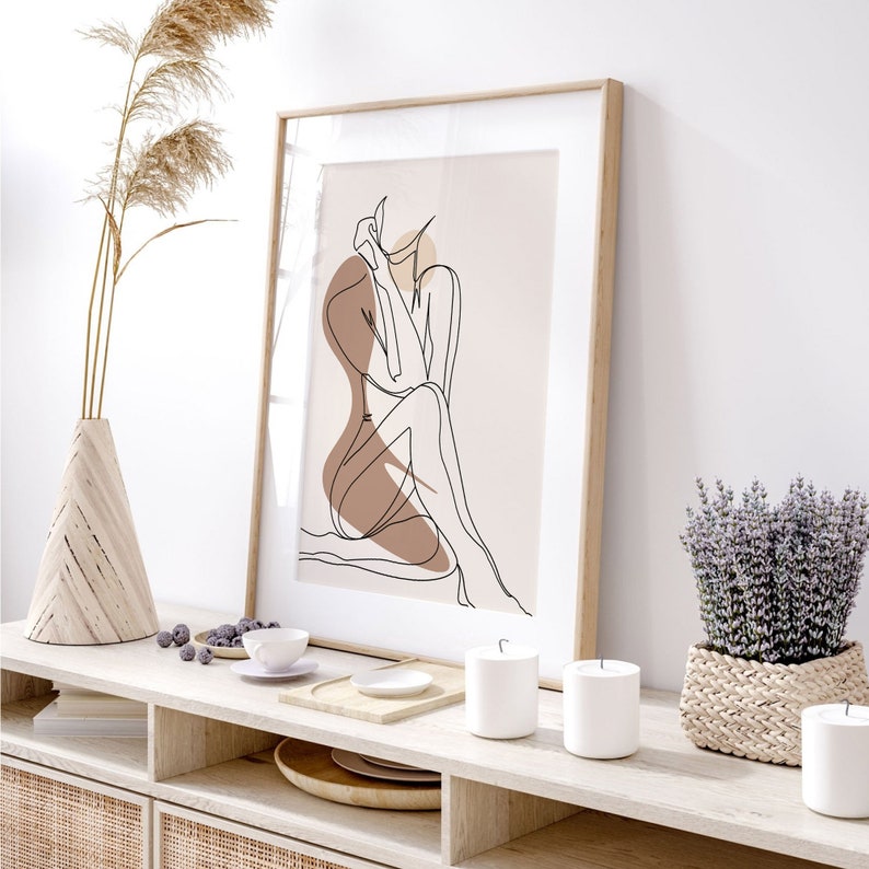Women Line Art Print, IMPRIMIBLE Female Body Wall Art, Women Line ...