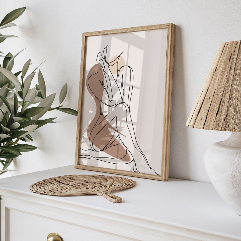 Women Line Art Print, IMPRIMIBLE Female Body Wall Art, Women Line ...