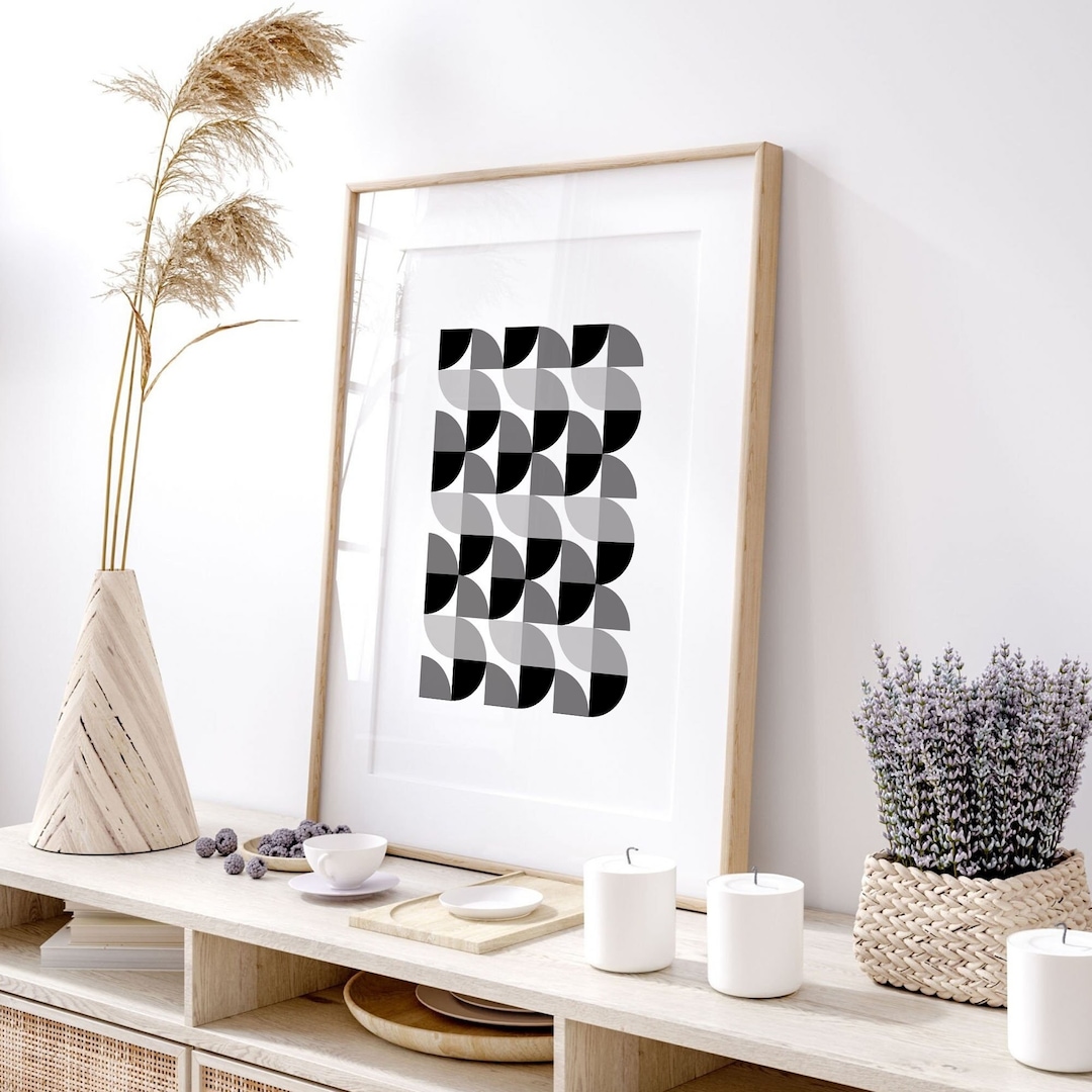 Abstract Geometric Wall Art, Geometric Shapes Wall Art, Abstract Circle ...