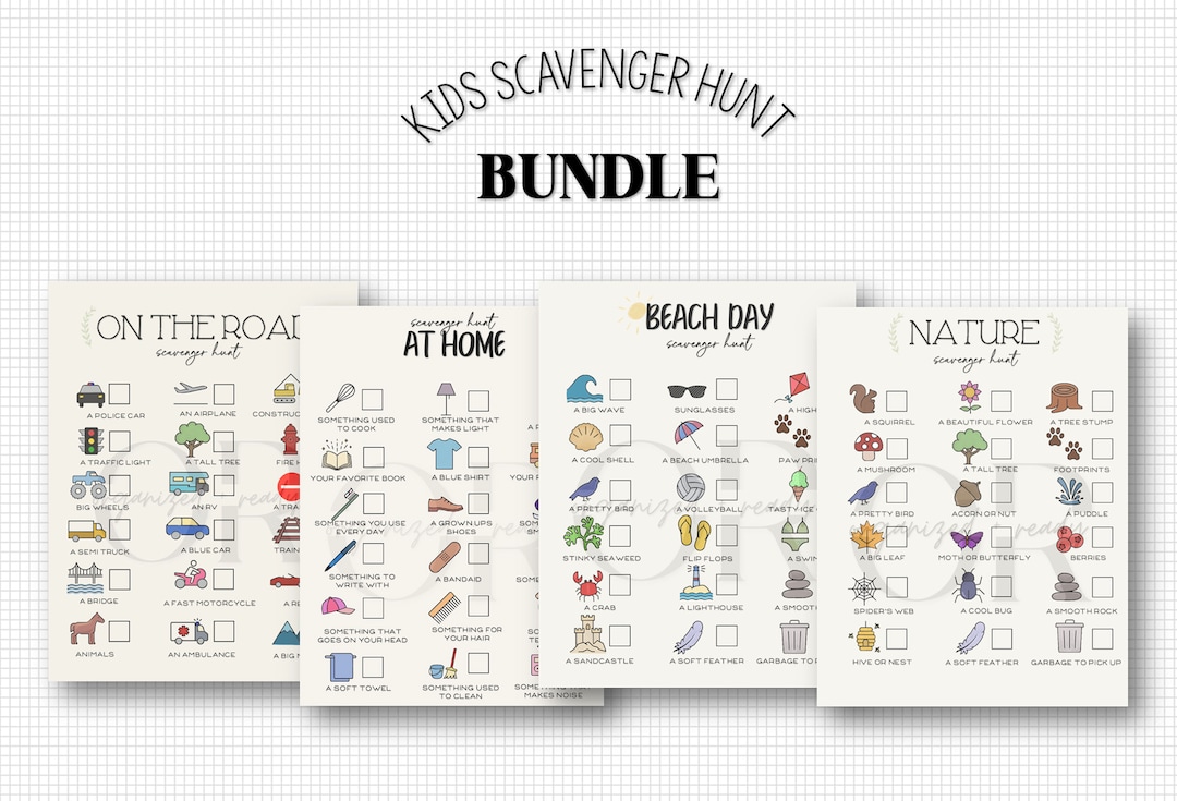 Kids Scavenger Hunt Bundle - Etsy