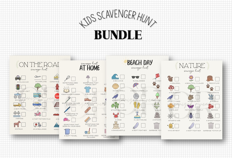 Kids Scavenger Hunt Bundle - Etsy