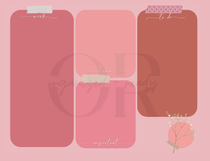 Pink Organized Desktop Background - Etsy