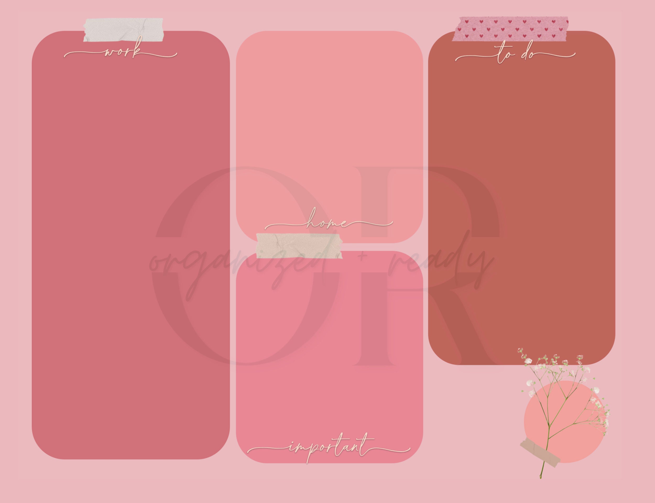 Pink Organized Desktop Background - Etsy