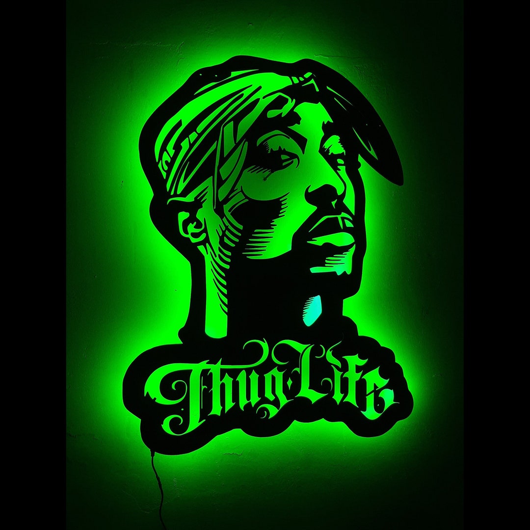 Tupac Shakur 2pac Neon Led Sign Lighted up Wooden Wall - Etsy