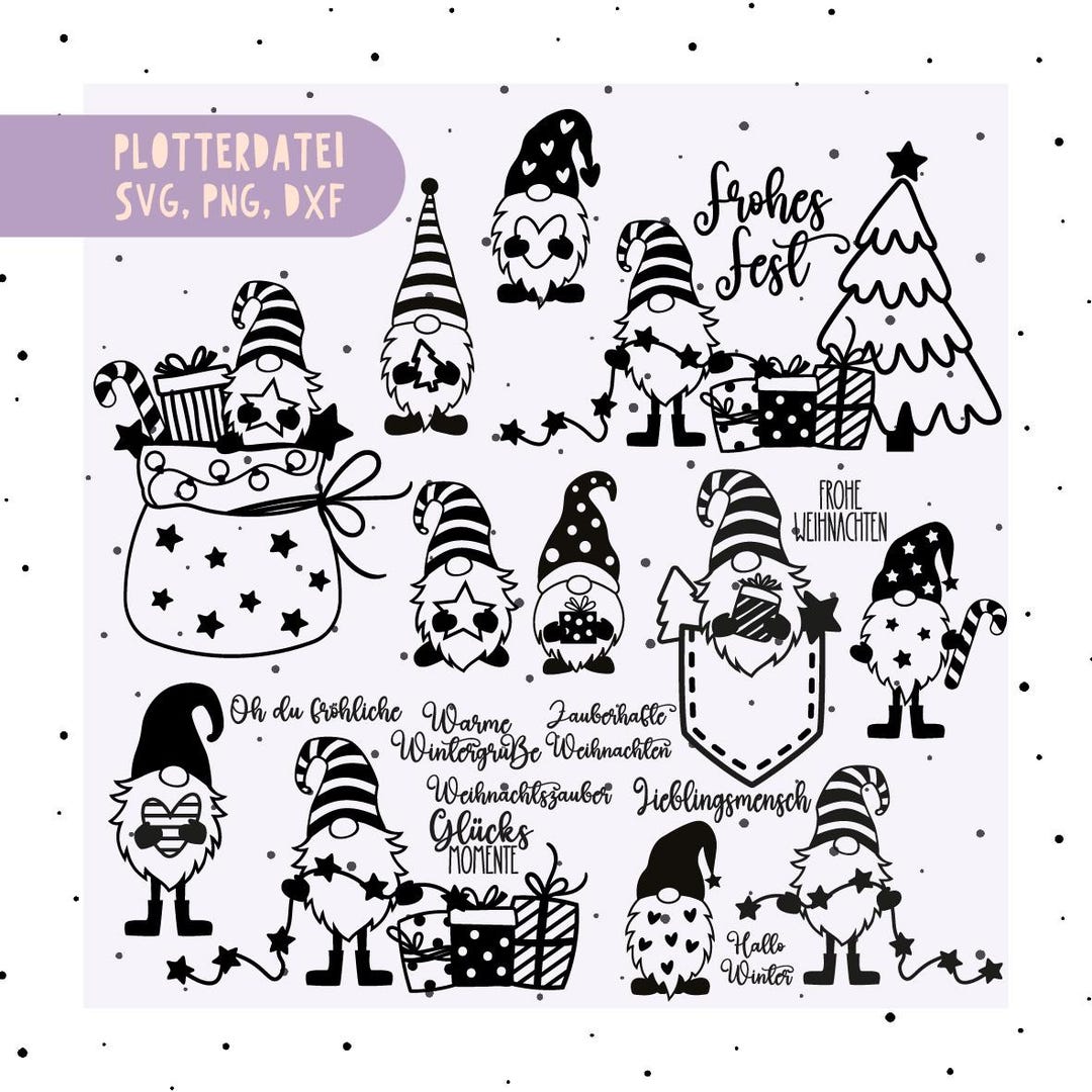 German Christmas Wichtel Svg Bundle, German Christmas Wichtel Png Dxf ...
