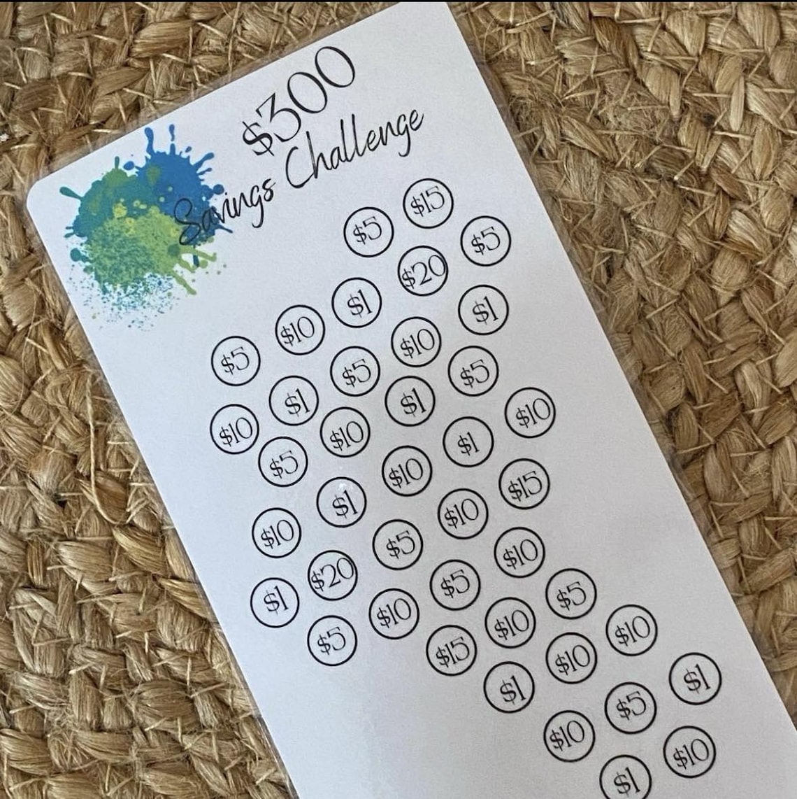 Paint Splat Laminated Savings Challenge Trackers, Savings, Save Money ...