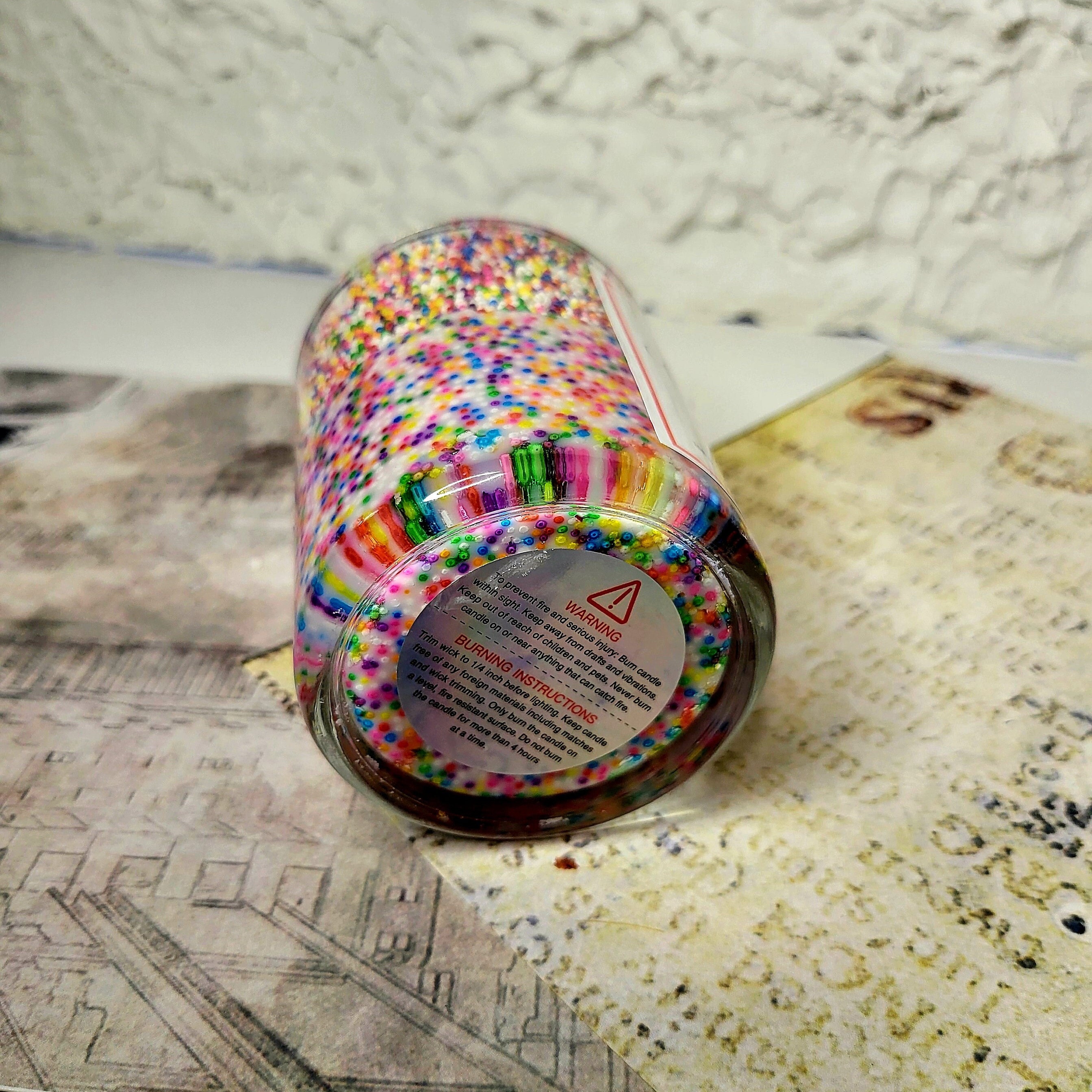 10 Oz Birthday Cake Candle colorful Sprinkles Candle Dessert - Etsy