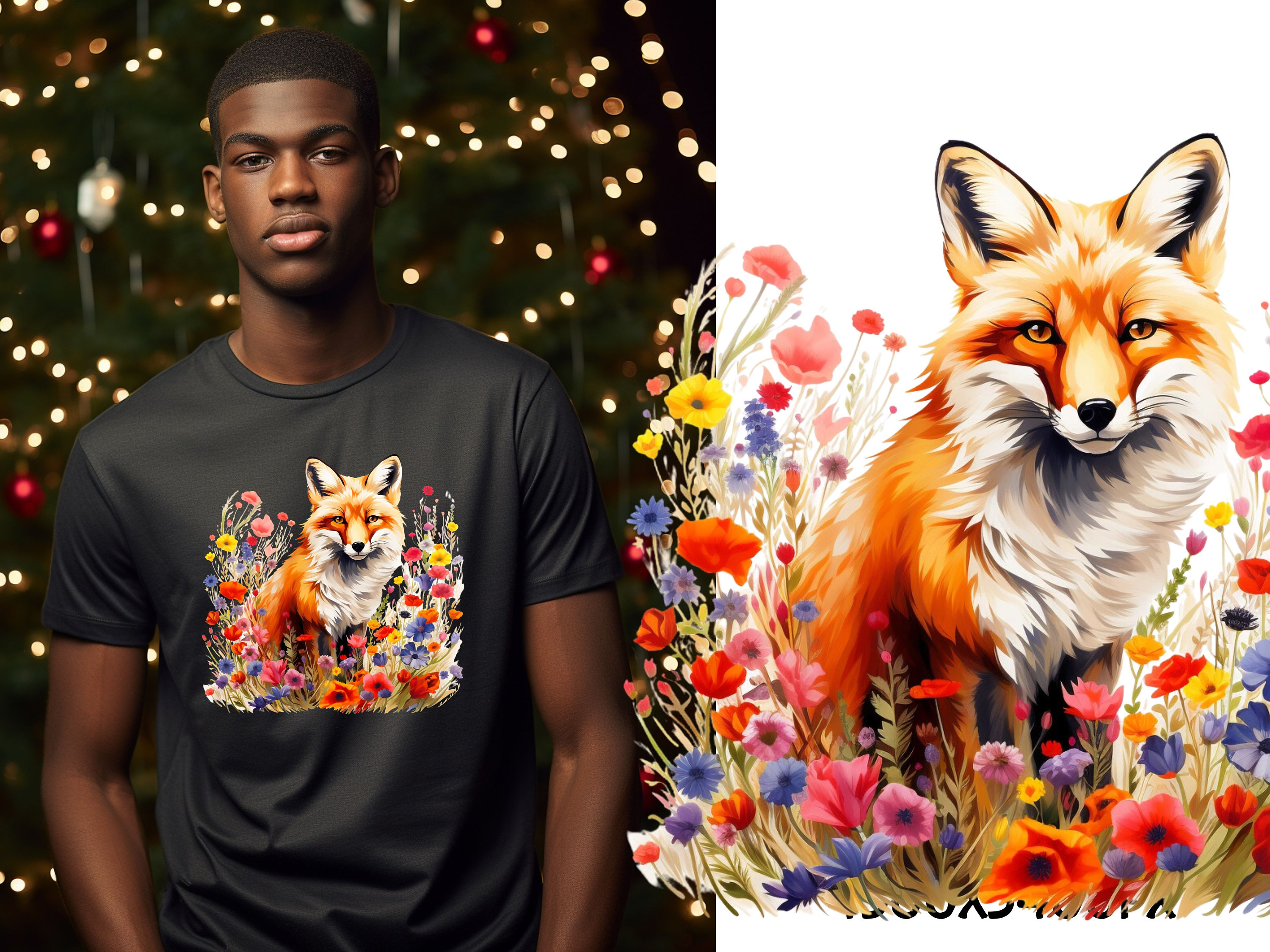 Fox, Cute Fox Clipart, Forest Animals Fox PNG, Fox and Daisy Flowers ...