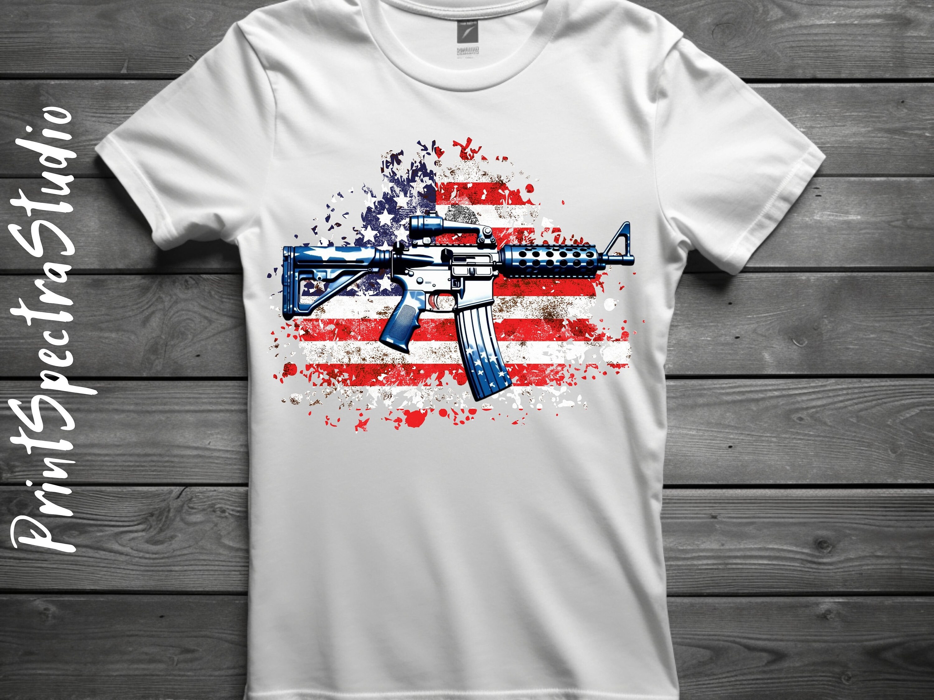 USA Flag and Rifle SVG PNG Rifle Second Amendment Sublimation Patriotic ...