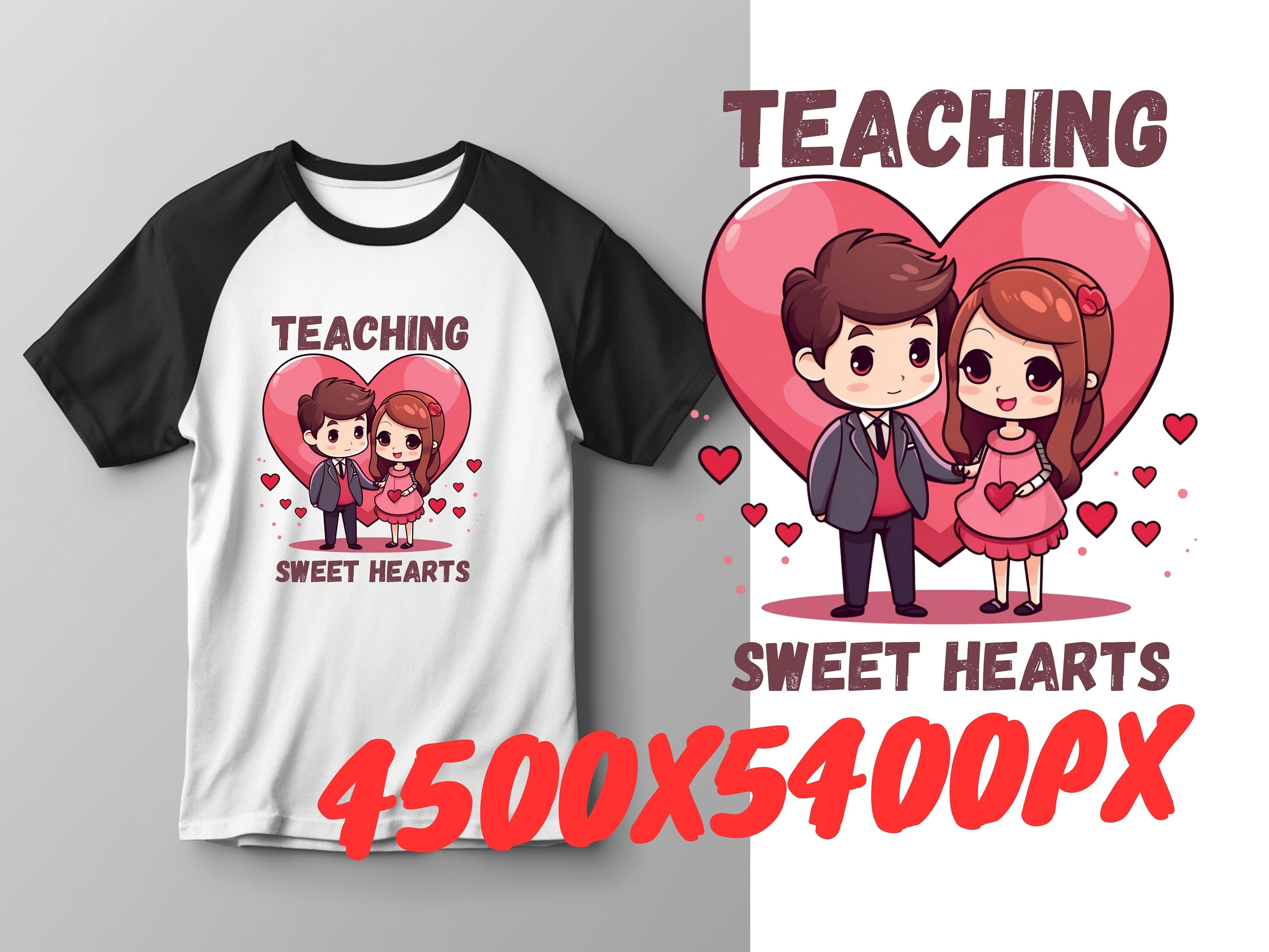 Teaching Sweethearts Png, Teacher Valentines Png, Valentines Png, Retro ...