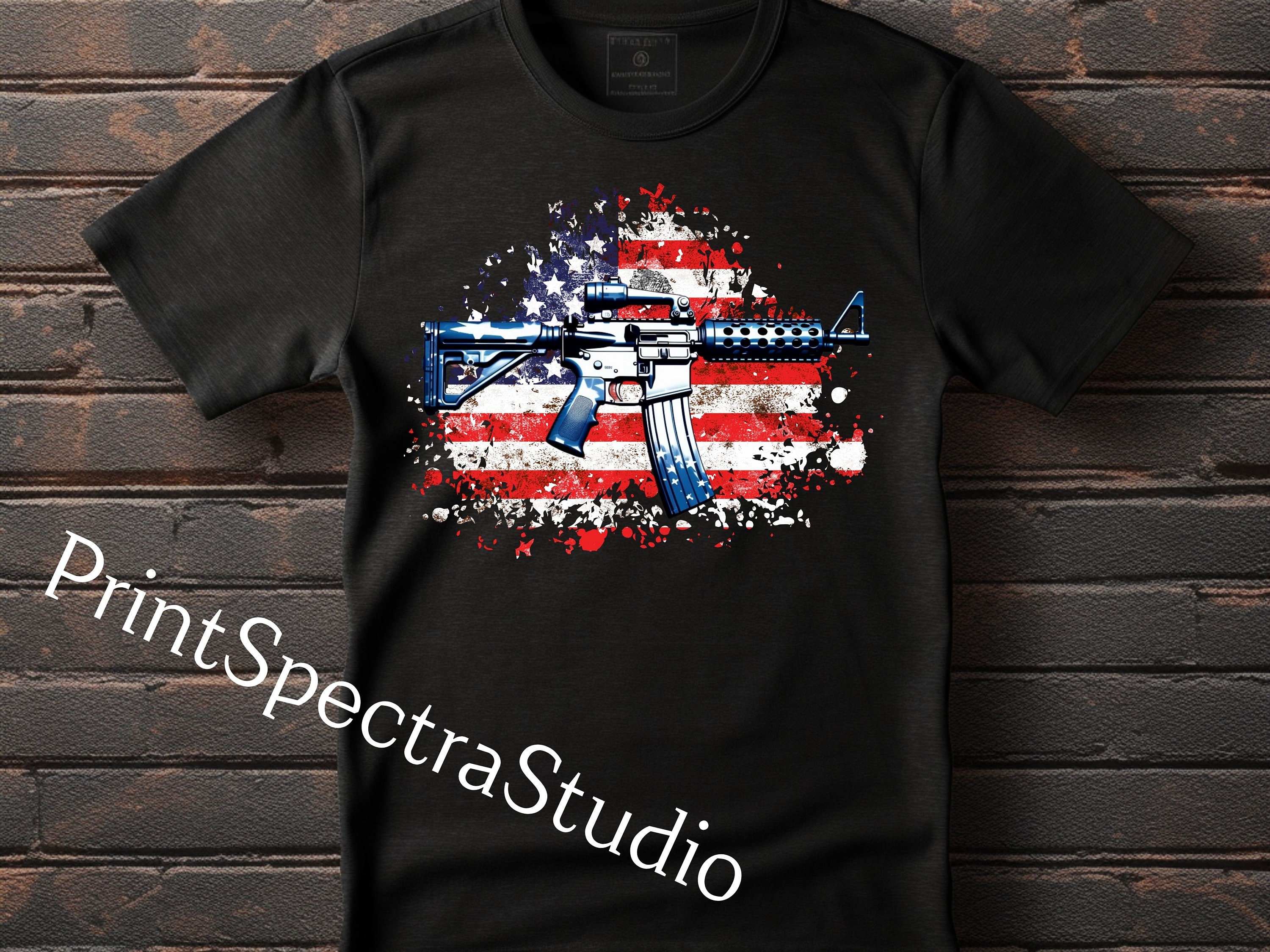 USA Flag and Rifle SVG PNG Rifle Second Amendment Sublimation Patriotic ...