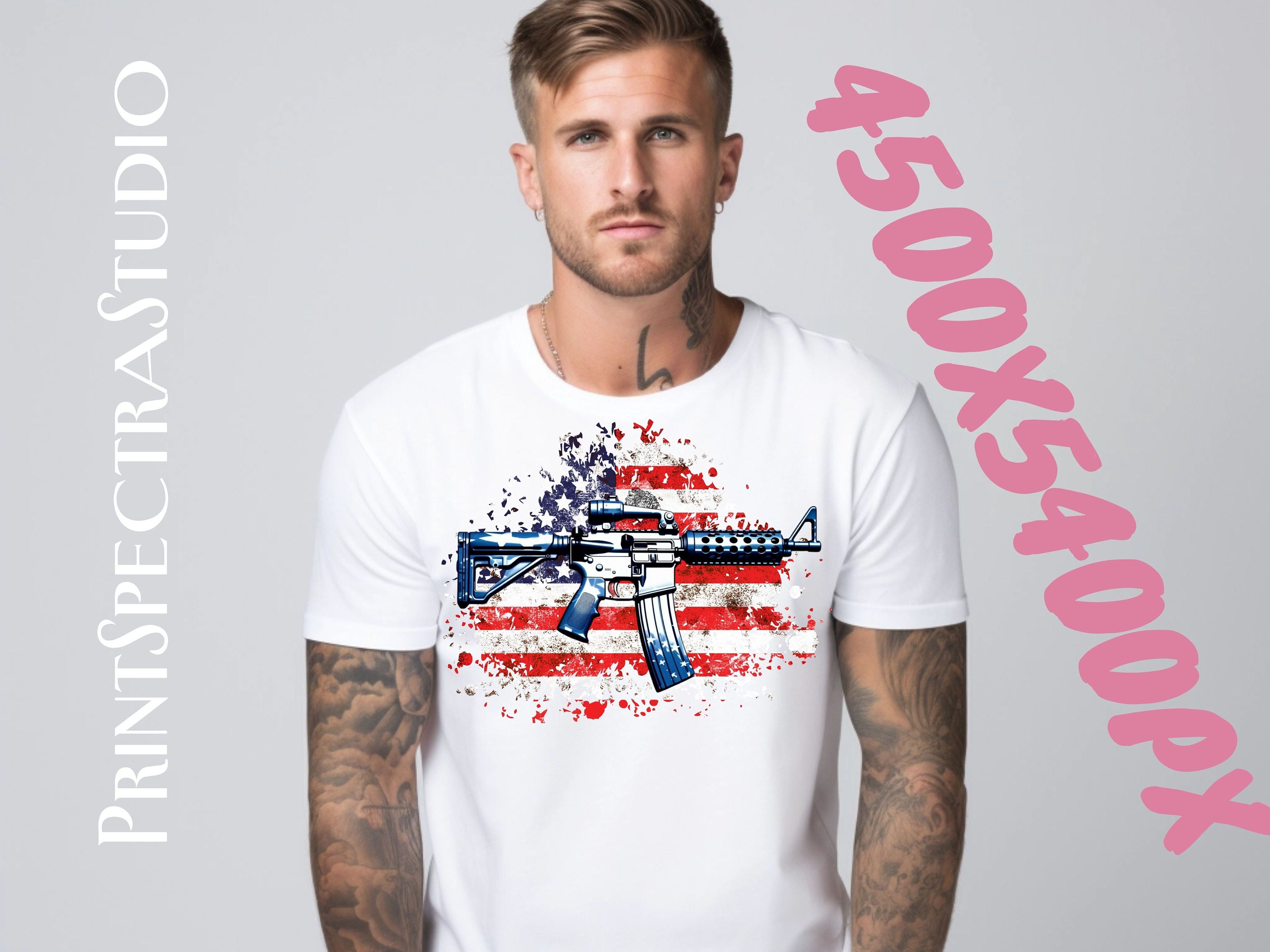 USA Flag and Rifle SVG PNG Rifle Second Amendment Sublimation Patriotic ...