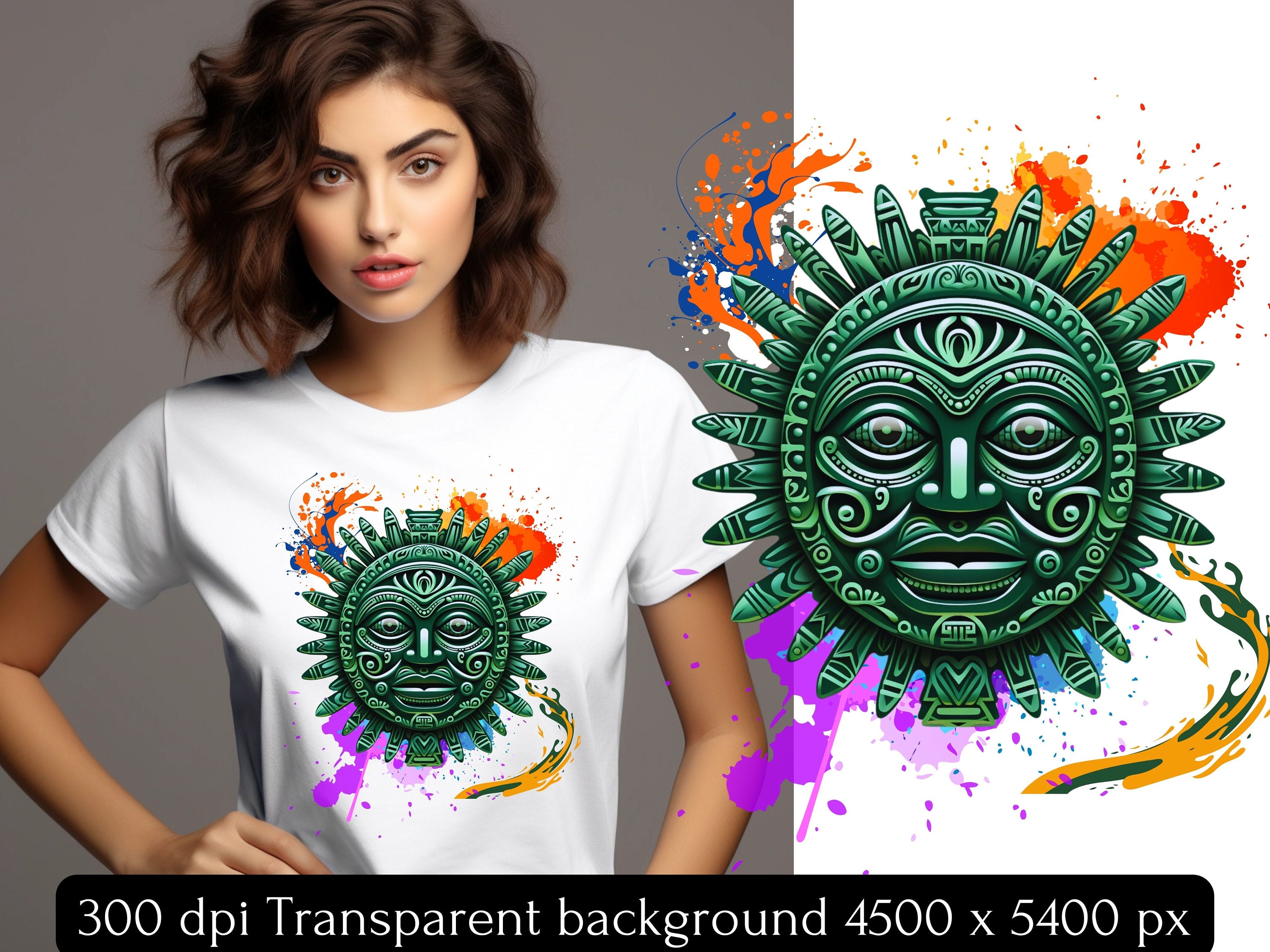 Mask Watercolor PNG - Transparent Background - Mayan Masks Clipart PNG ...