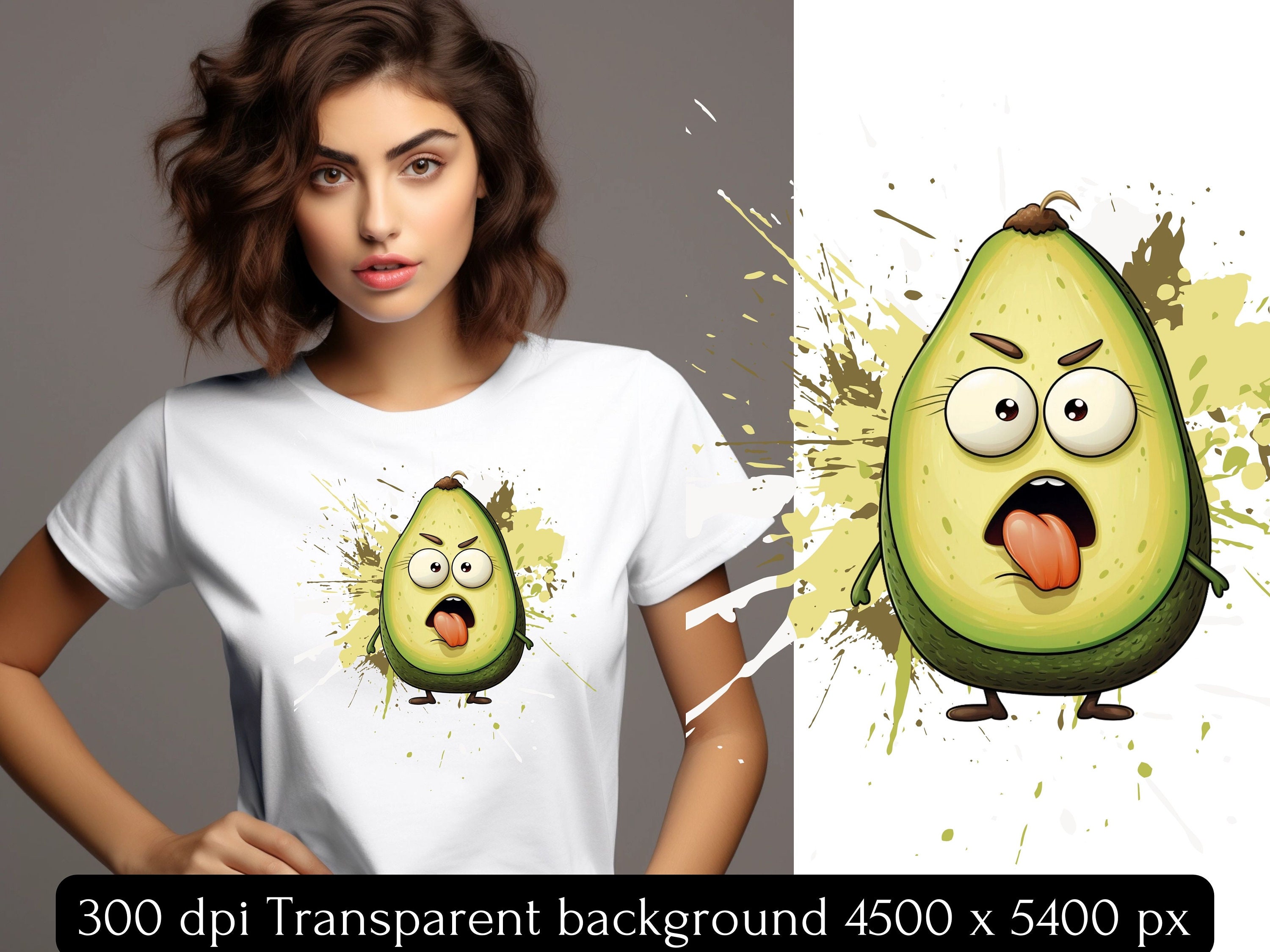 Funny Avocado PNG, Avocado Sticker, Avocado PNG, Sticker Design ...