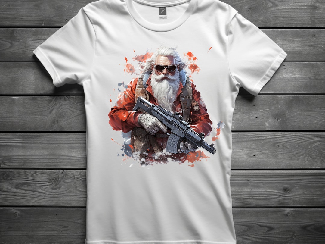 Amendment Santa Claus PNG Christmas Digital T-shirt Santa's Gun PNG ...