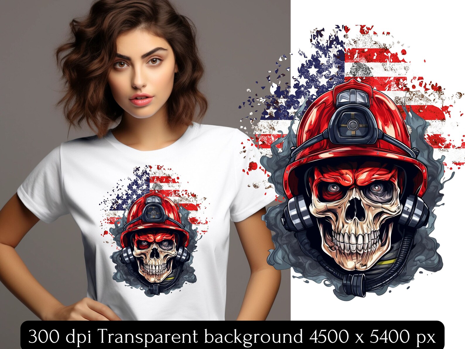 Firefighter Skull Svg File, Firefighter USA Svg, Firefighter USA Svg ...