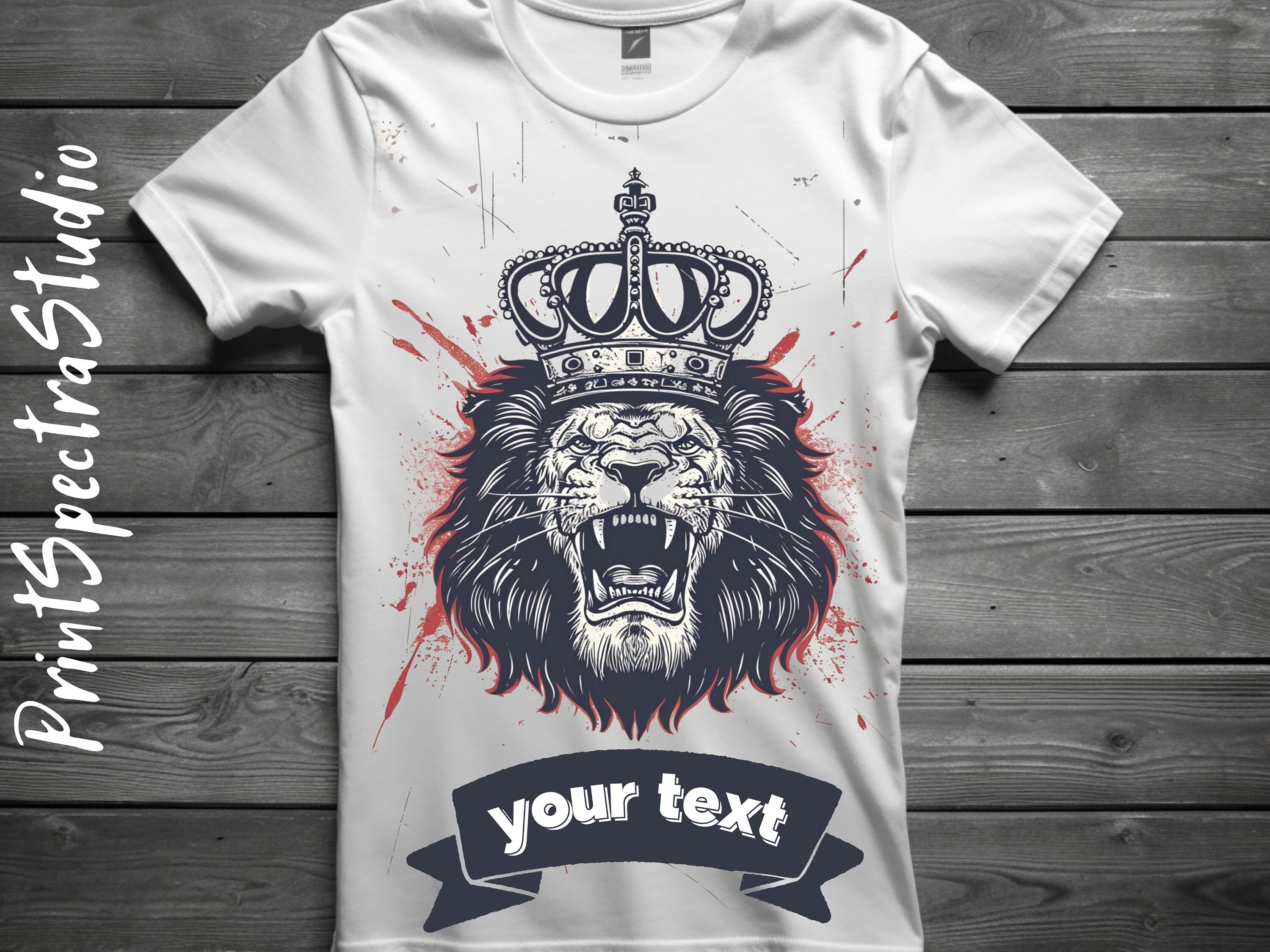 Roaring Lion Your Text PNG, Lion Portrait, Colorful Lion Sublimation ...