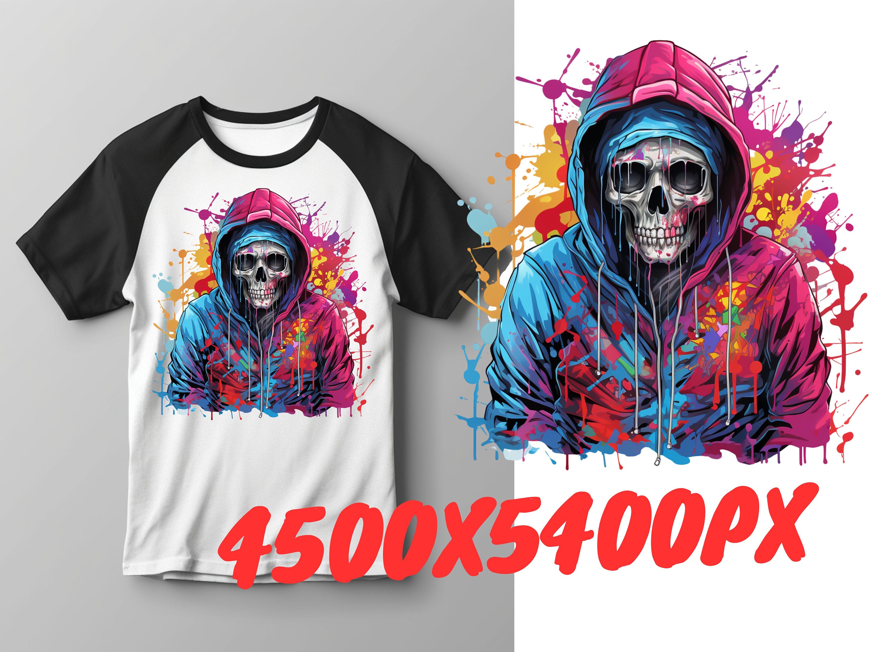 Hip Hop Skull, Graffiti, and Urban Design Colorful PNG Perfect for ...
