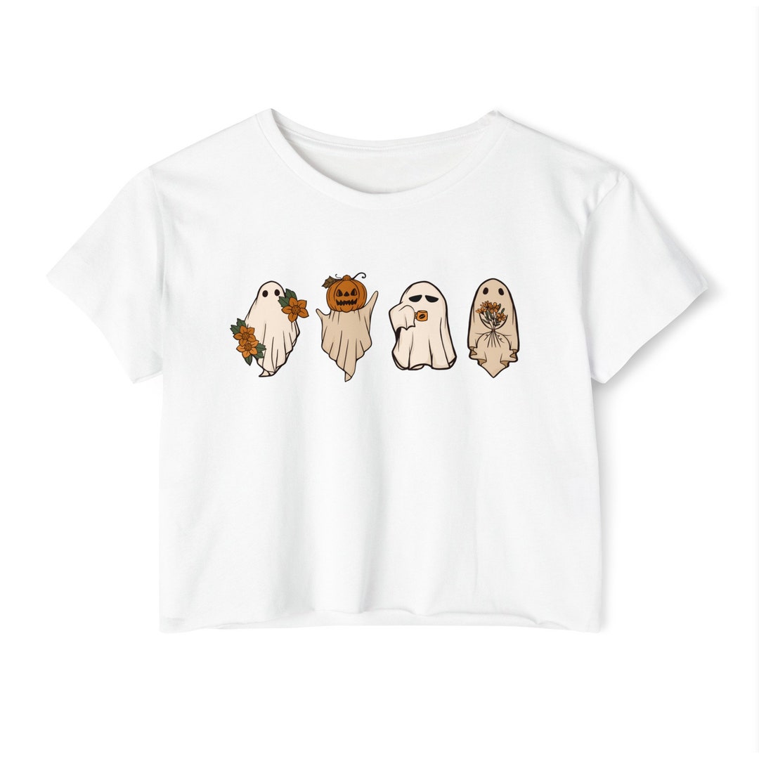 Ghost Crop Top Without Text - Etsy