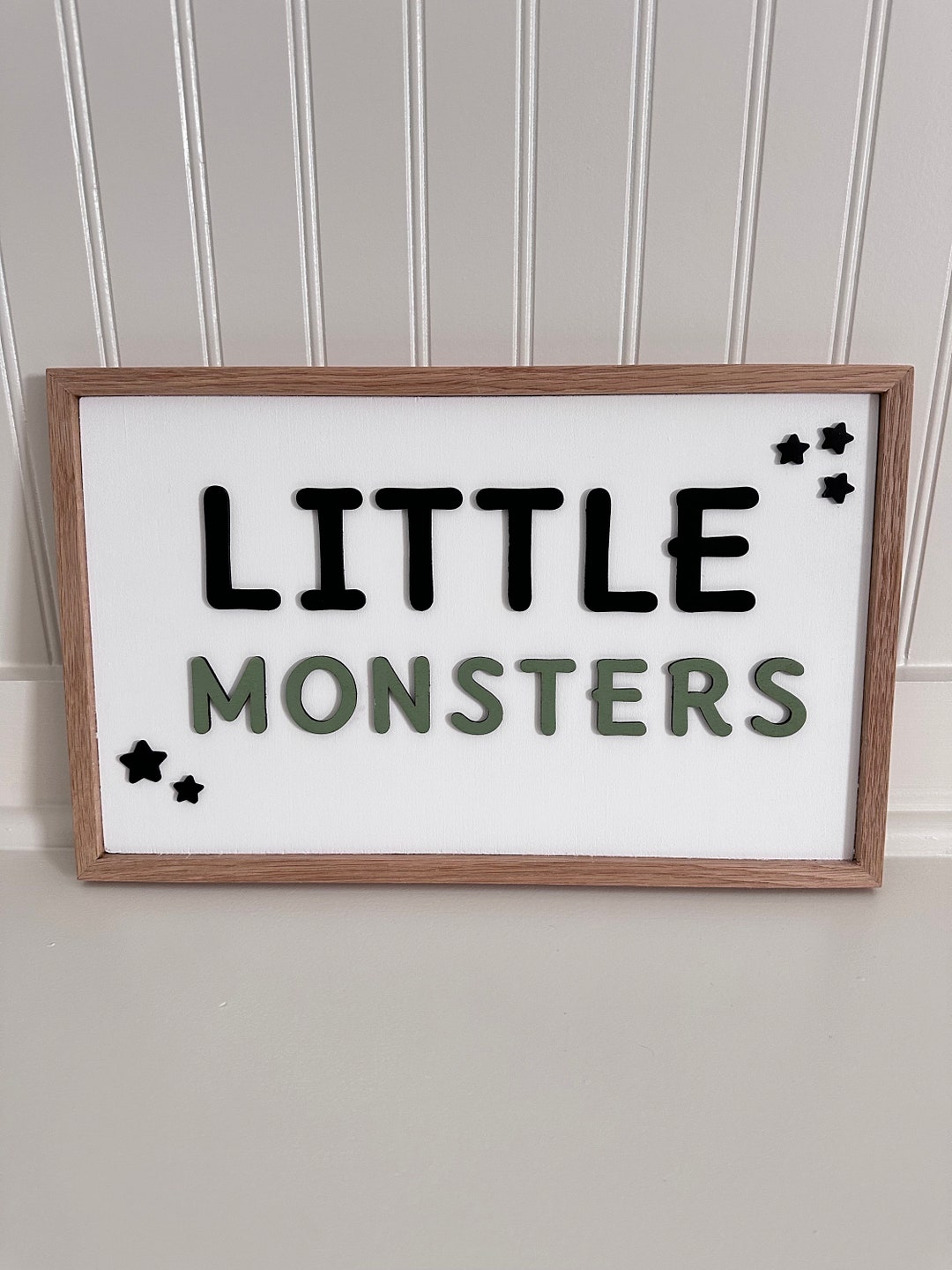 10x16 little Monsters Wood Sign Modern Design Kids Room - Etsy