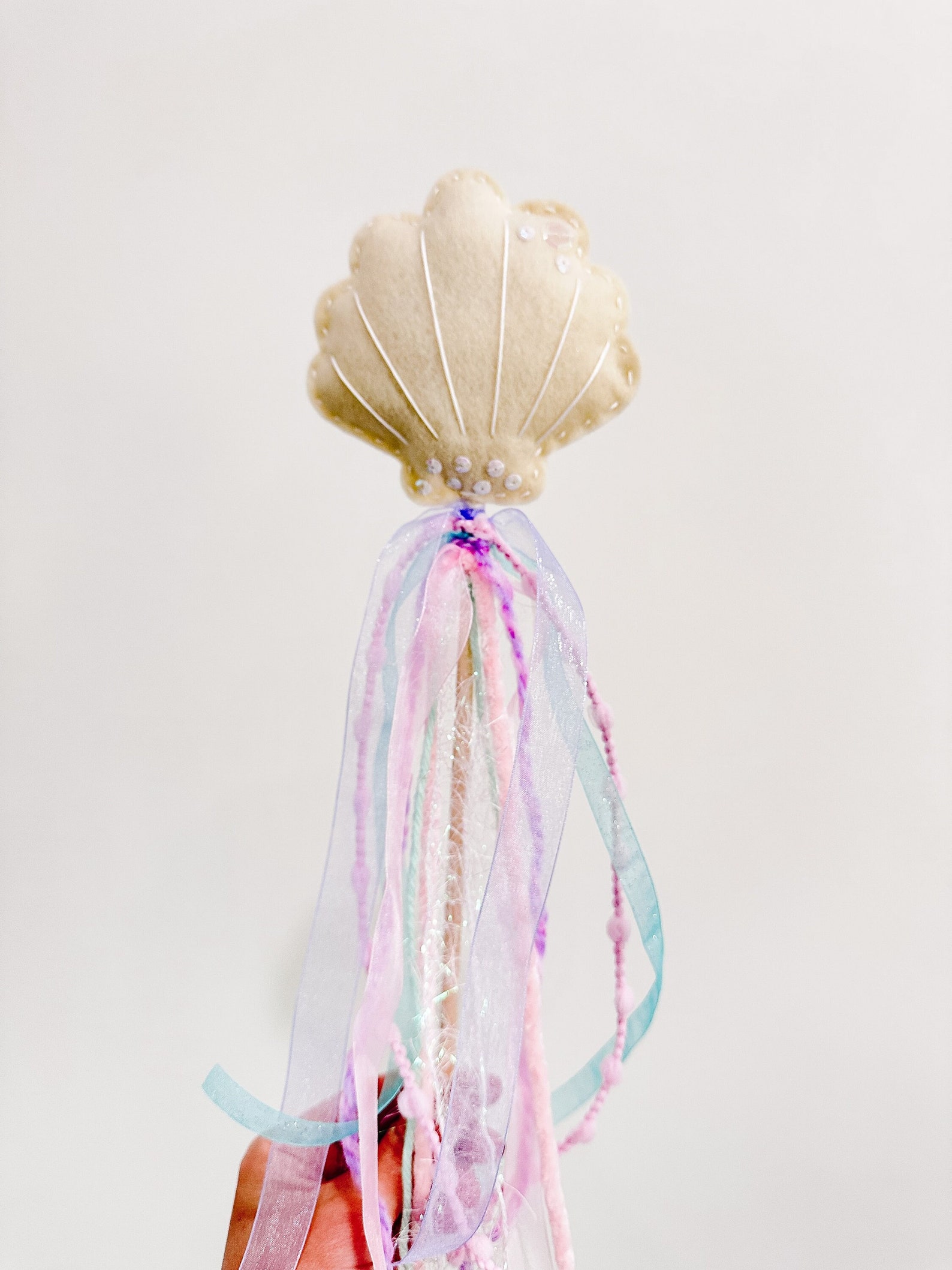 Cream Sea Shell Wand Whimsical Kids, Magic Wand, Make Believe Decor ...