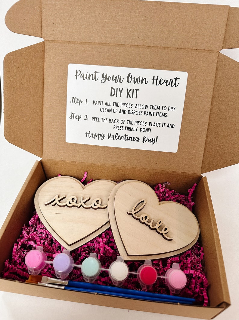 Paint a Heart DIY Kit. Includes 2 Large Hearts, 2 Small Hearts, 2 ...