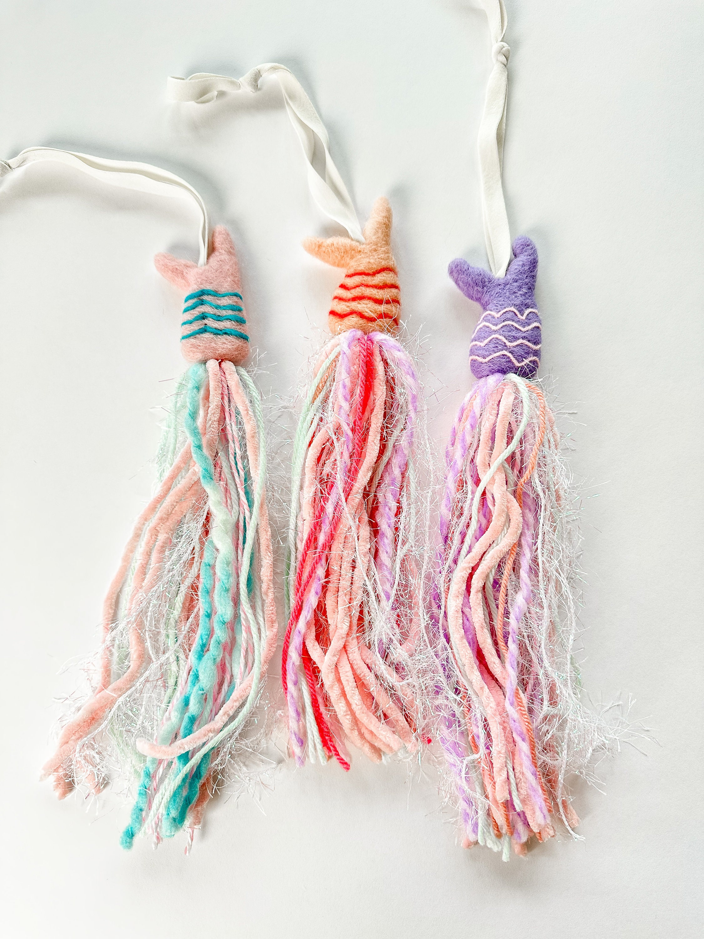 PINK and AQUA Mermaid Tail Tassel, Gift Tassel, Boho Tassel, Whimsy ...