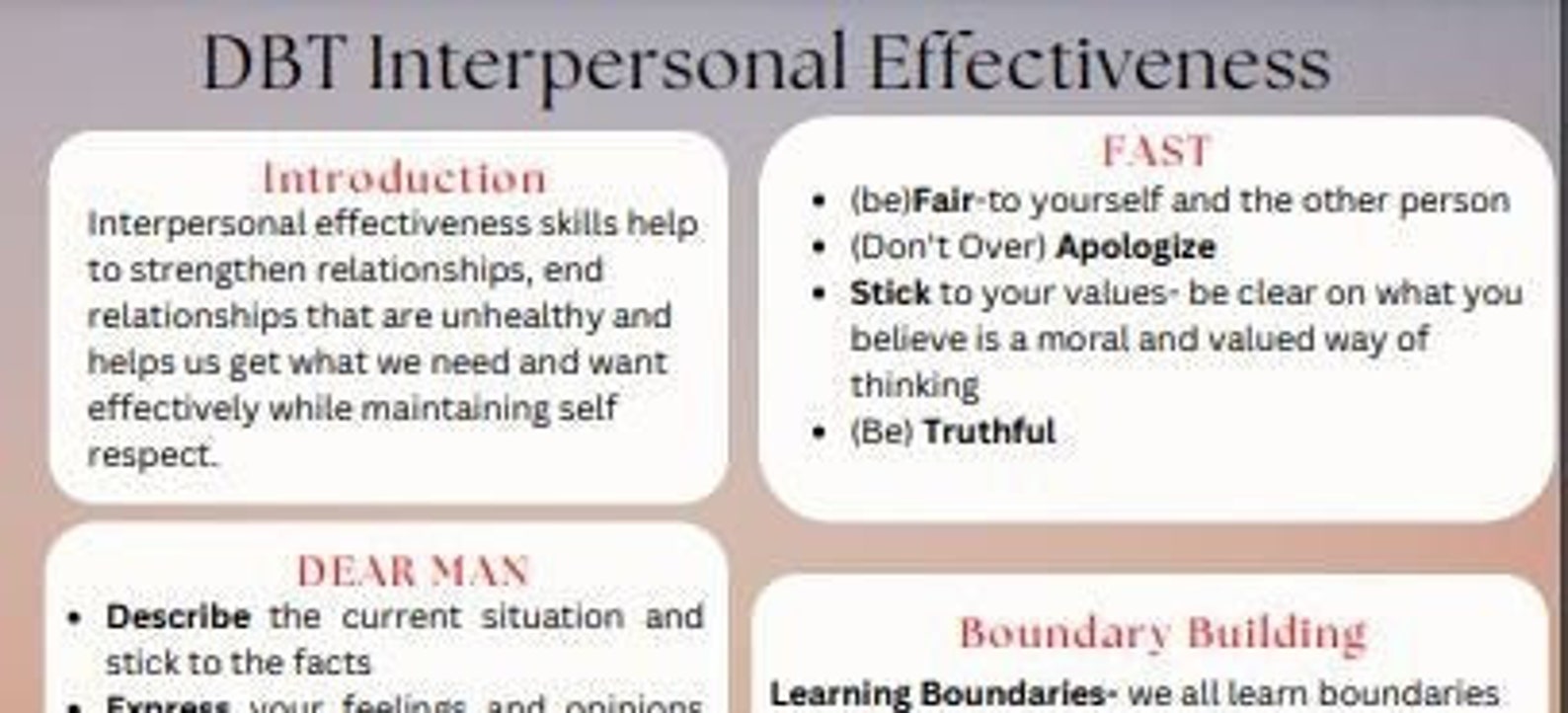 DBT Interpersonal Effectiveness Skills Cheat Sheet - Etsy Ireland