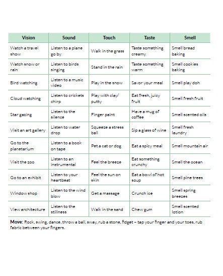 DBT Self Soothing and Coping Skills Work Sheet - Etsy Canada