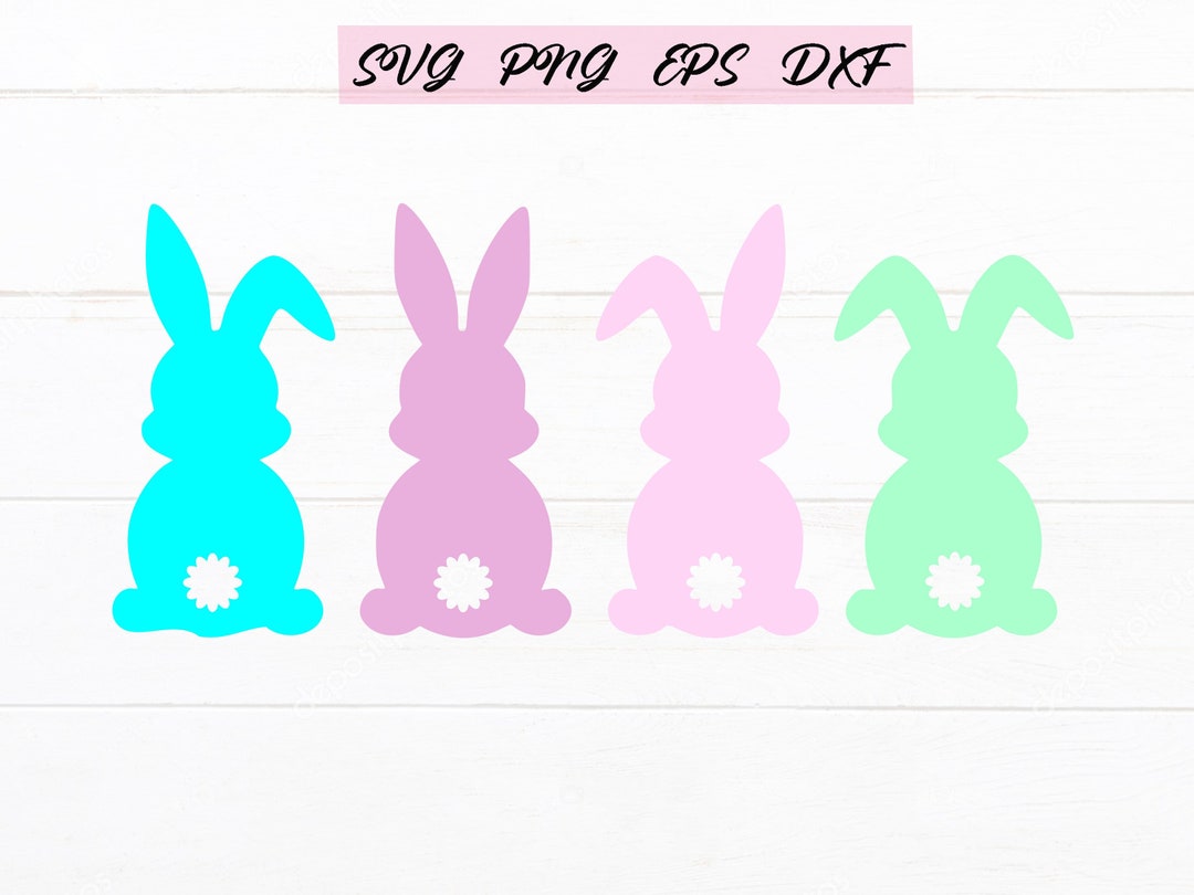 4 Bunnies Digital Design for Printing, Cricut and Cutting Machines. Svg ...