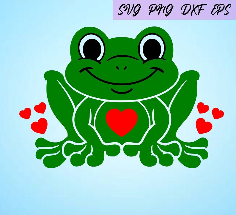 Valentine Frog Digital Design For Printing Cricut And Cutting Machines