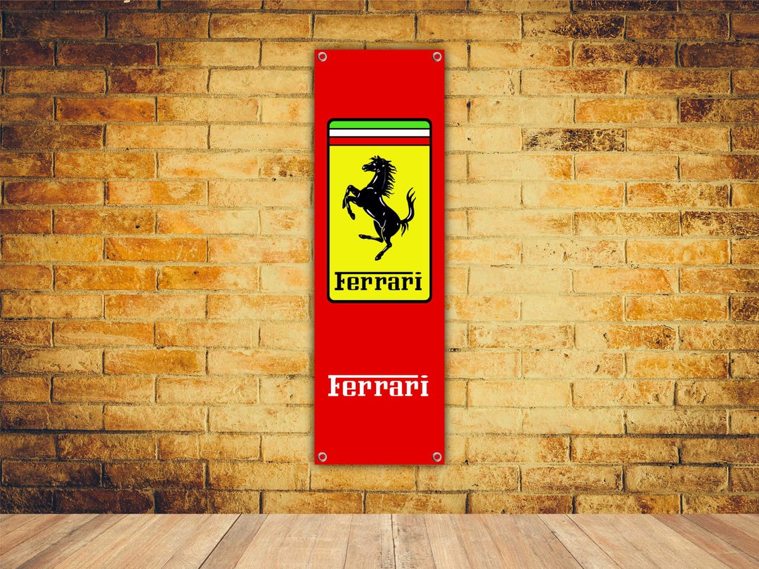 Ferrari Logo Banner Vinyl Garage Sign,office or Showroom, Flag, Racing ...