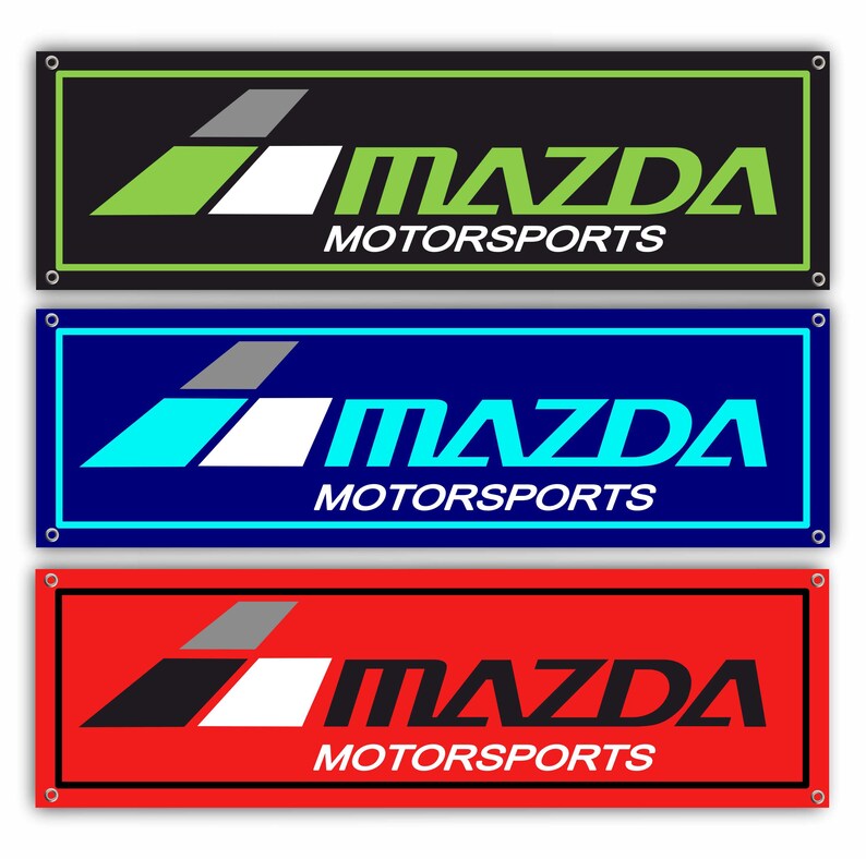 MAZDA Logo Banner Vinyl Garage Sign,office or Showroom, Flag, Racing ...