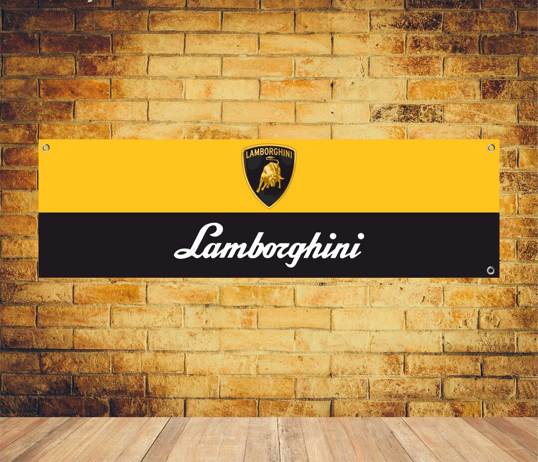 Lamborghini Logo Banner Vinyl Garage Sign,office or Showroom, Flag ...