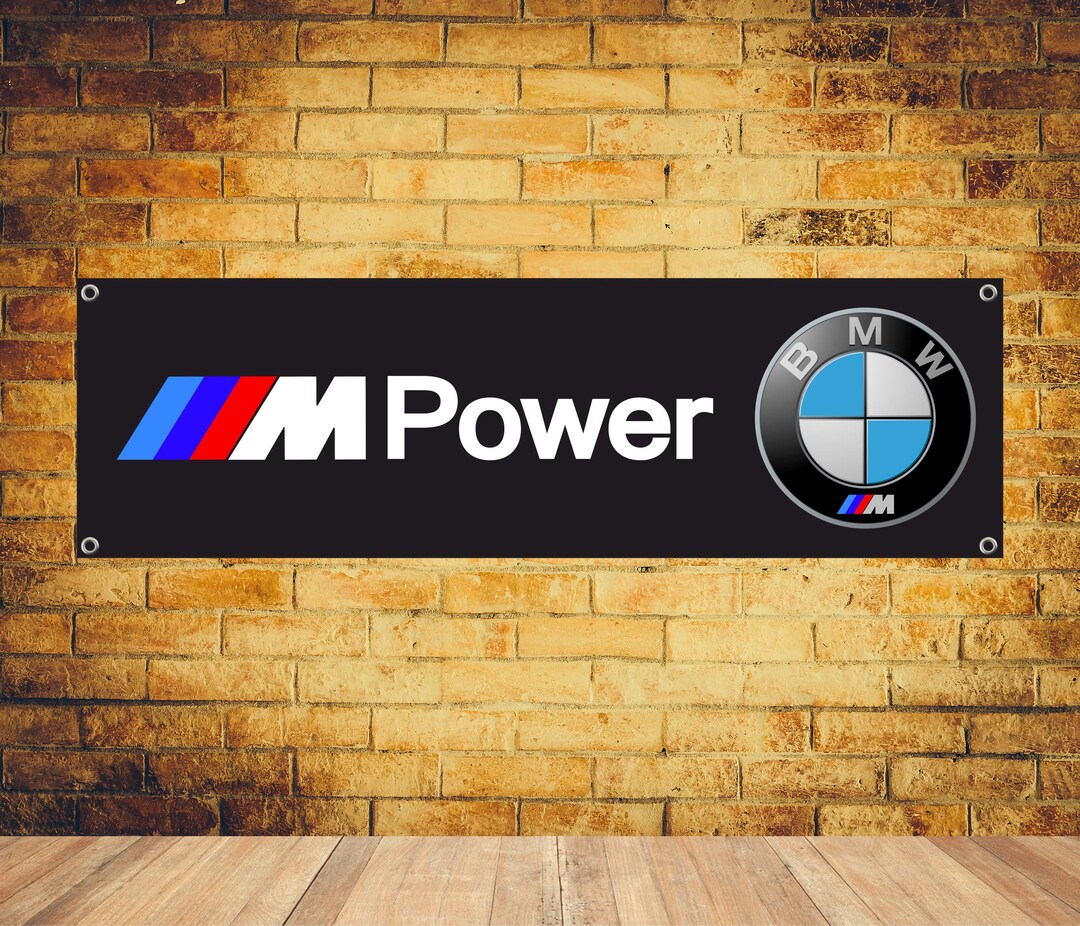 BMW M Power Logo Banner Vinyl Garage Sign,office or Showroom, Flag ...