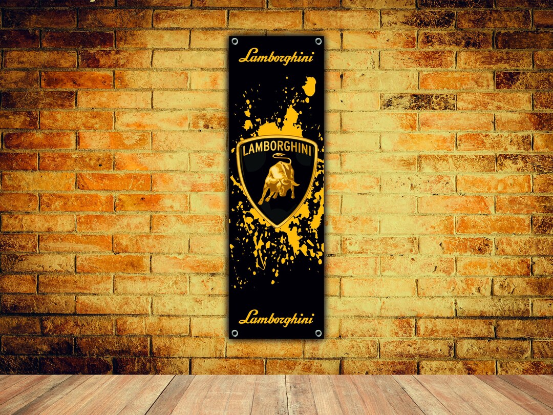 Lamborghini Logo Banner Vinyl Garage Sign,office or Showroom, Flag ...