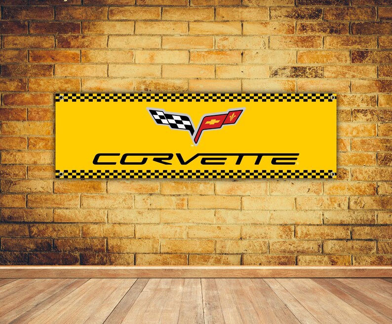Chevrolet Corvette Logo Banner Vinyl Garage Sign,office or Showroom ...