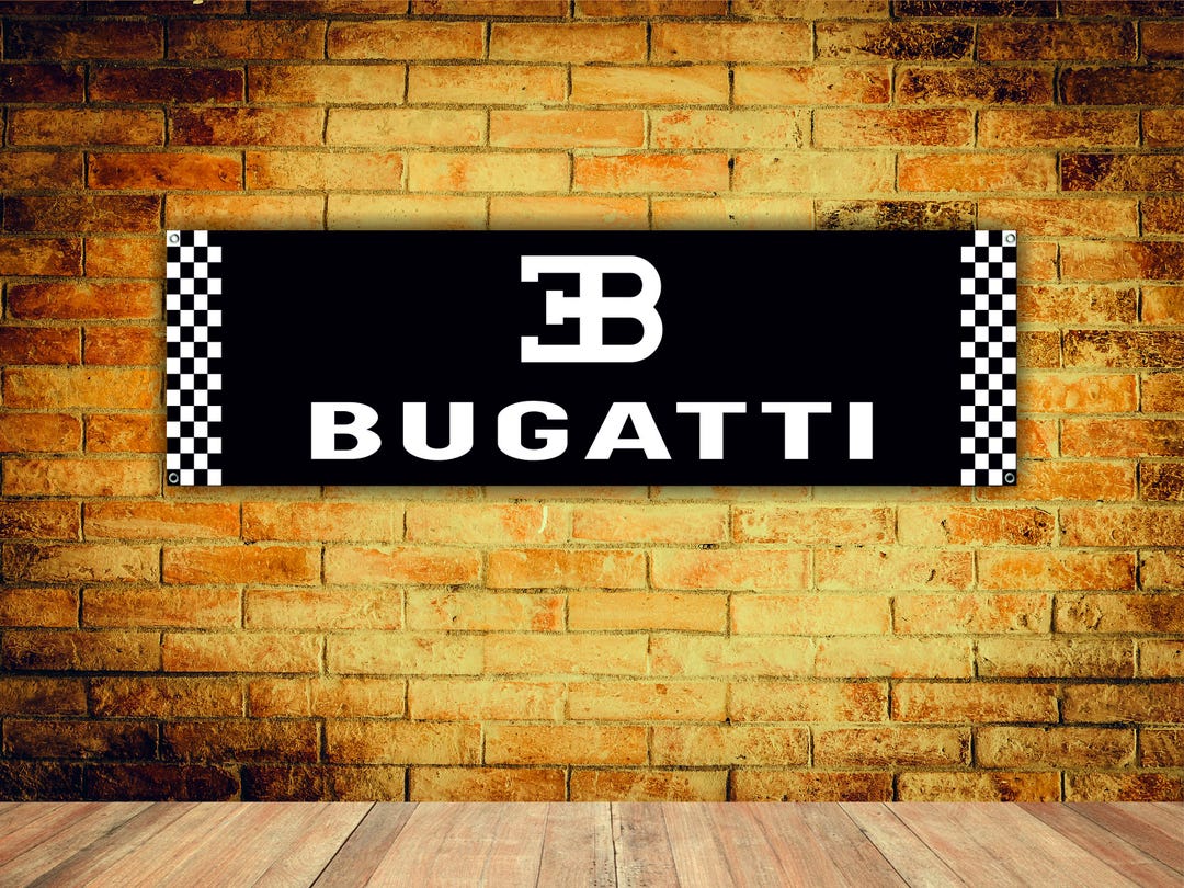 BUGATTI Logo Banner Vinyl Garage Sign,office or Showroom, Flag, Racing ...
