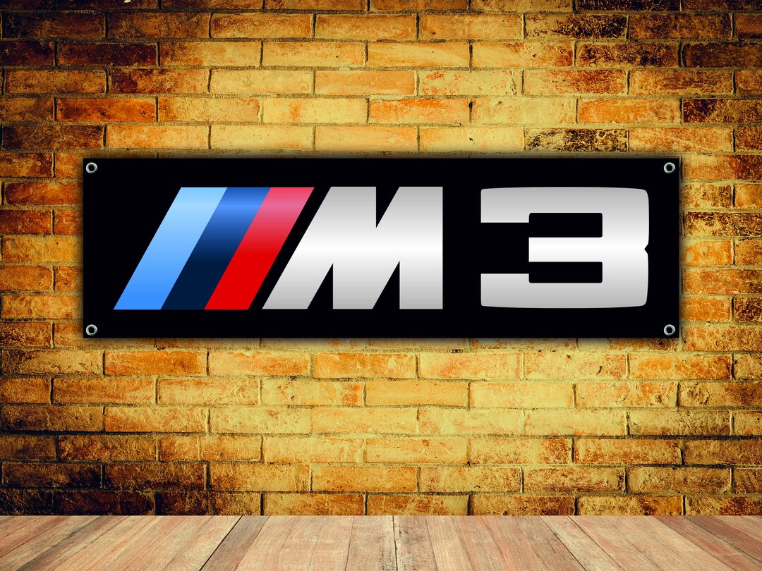 BMW M3 Logo Banner Vinyl Garage Sign,office or Showroom, Flag, Racing ...