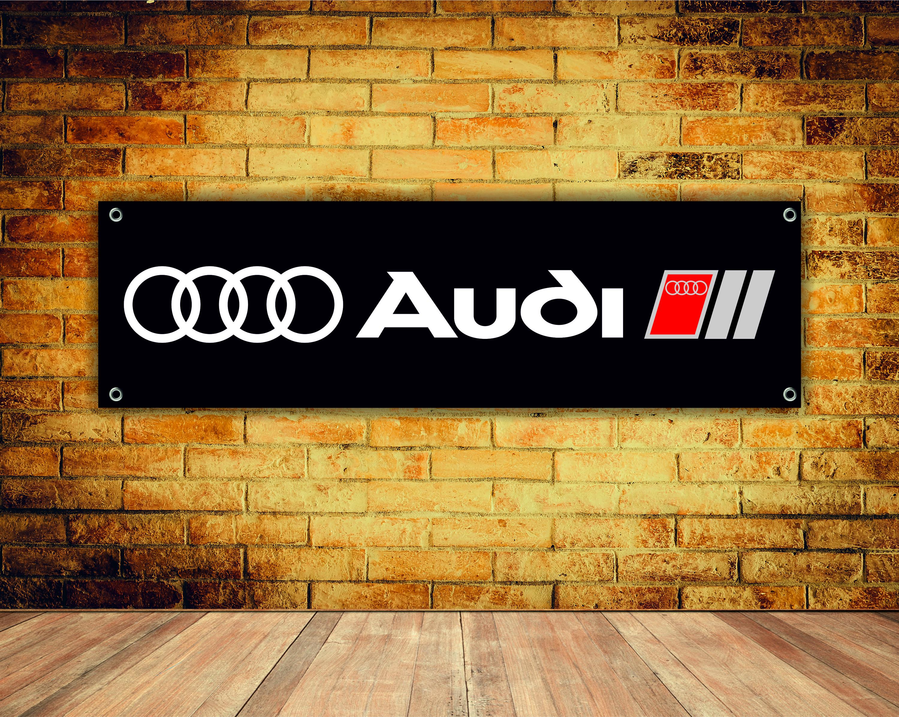 AUDI Logo Banner Vinyl Garage Sign,office or Showroom, Flag, Racing ...