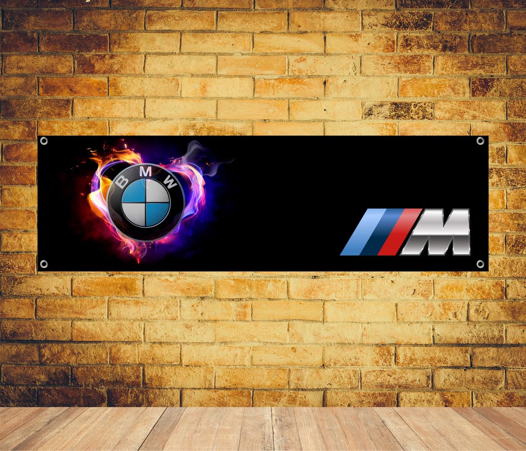 BMW M Logo Banner Vinyl Garage Sign,office or Showroom, Flag, Racing ...