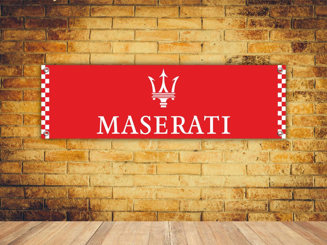 MASERATI Logo Banner Vinyl Garage Sign,office or Showroom, Flag, Racing ...