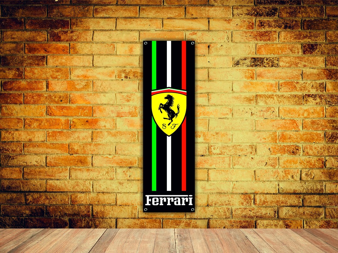 Ferrari Logo Banner Vinyl Garage Sign,office or Showroom, Flag, Racing ...