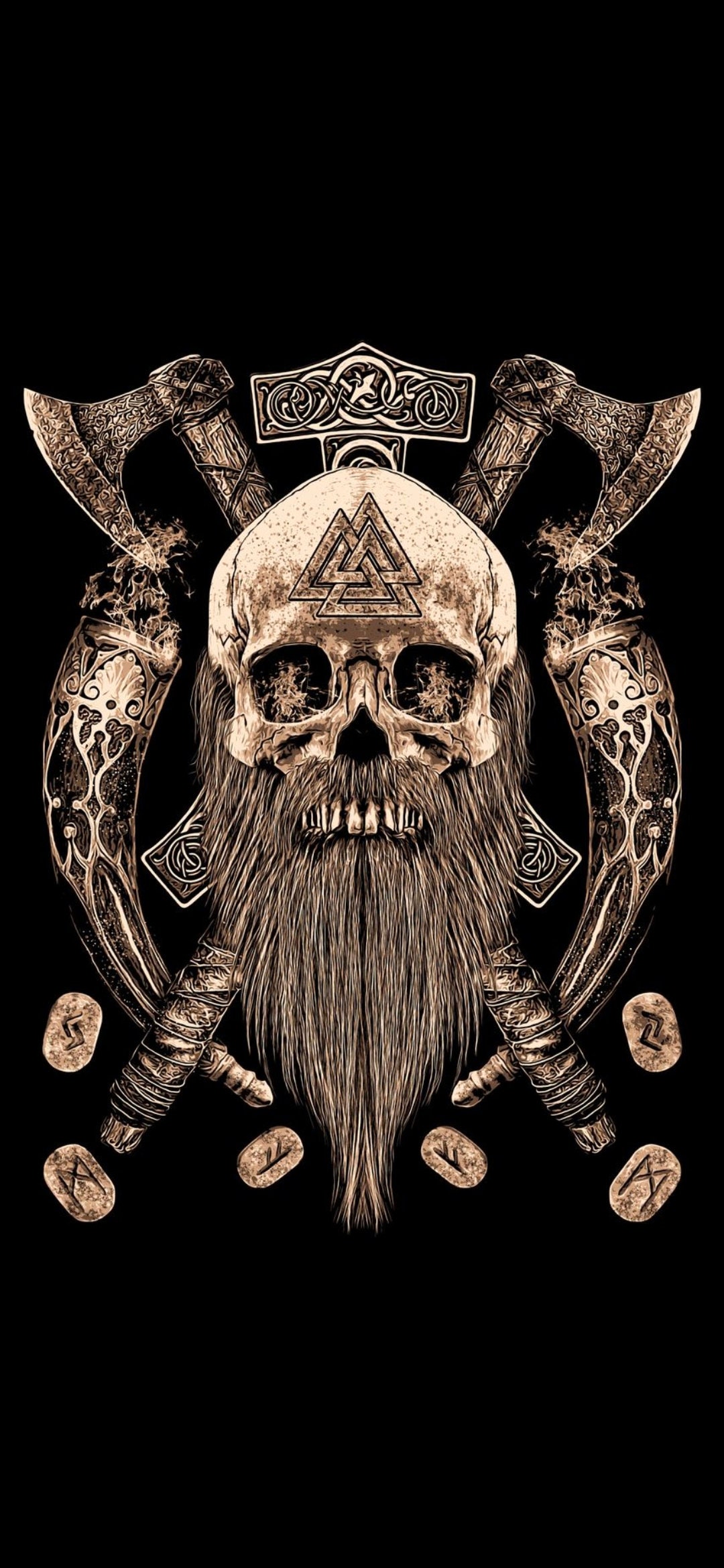 Viking Skull, Axes, and Runes PNG, Old Biker (digital Download) - Etsy