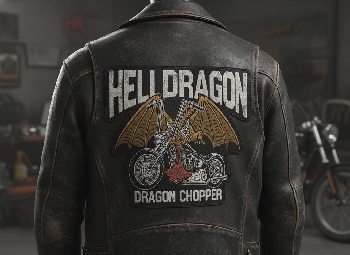 HELLDRAGON DRAGON CHOPPER Printable Art | Biker Tattoo Style Digital ...